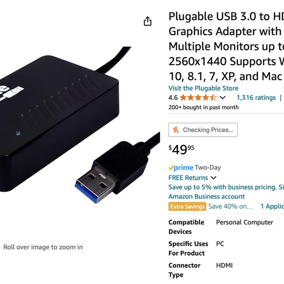 Computers, Laptops & Parts | Plugable Usb 3 To Hdmi Video Graphics ...